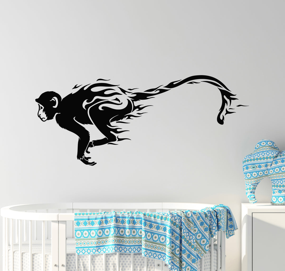 Vinyl Wall Decal Little Monkey Nursery Animals Kids Room Zoo Stickers ...
