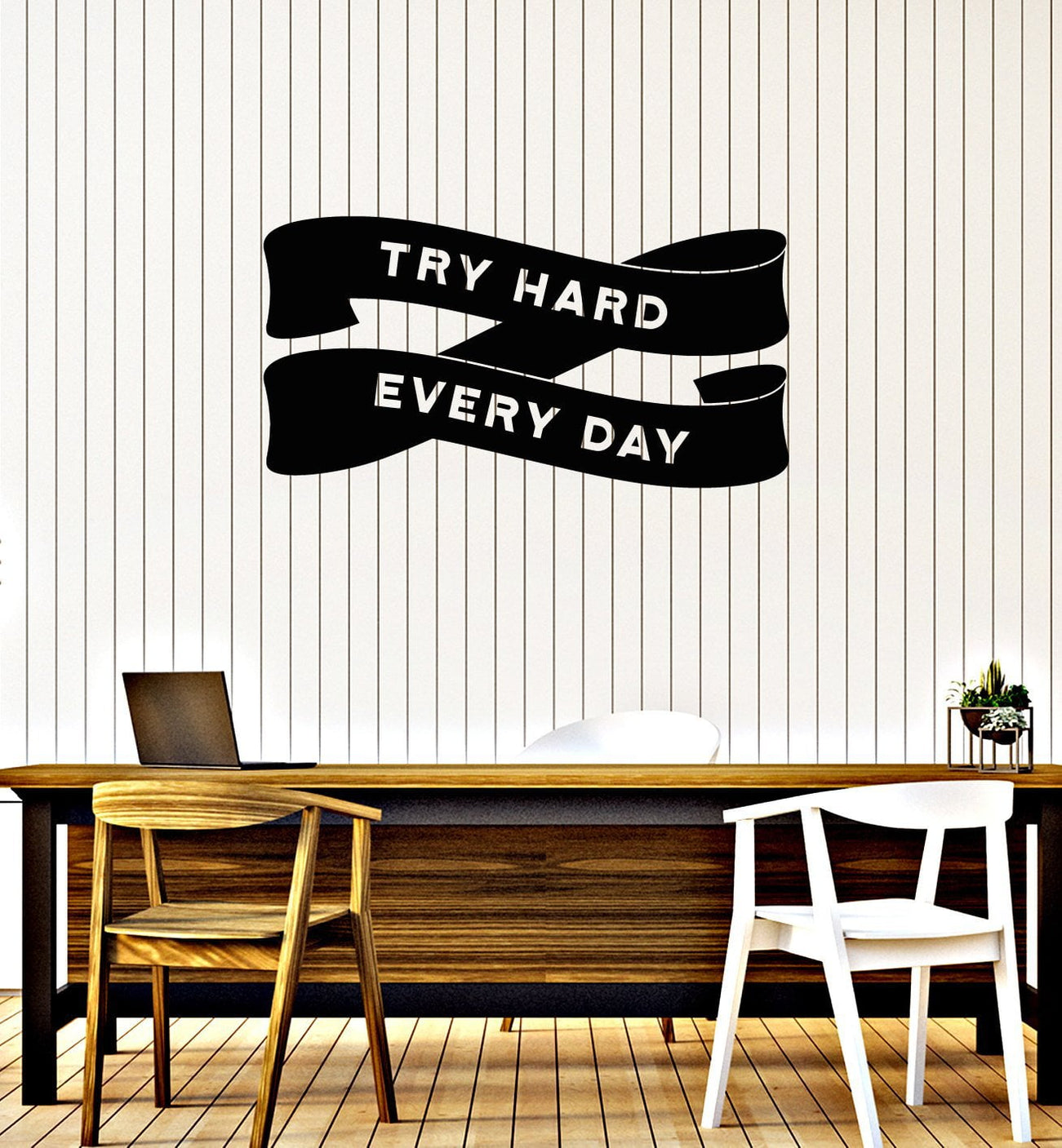 Vinyl Wall Decal Motivation Phrase Inspire Quote Work Hard Stickers Mu ...