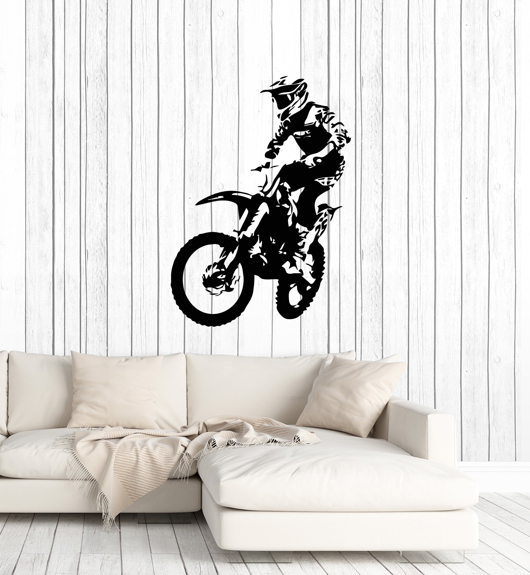 Vinyl Wall Decal Motocross Freestyle Racing Rider Motorcycle Stickers ...
