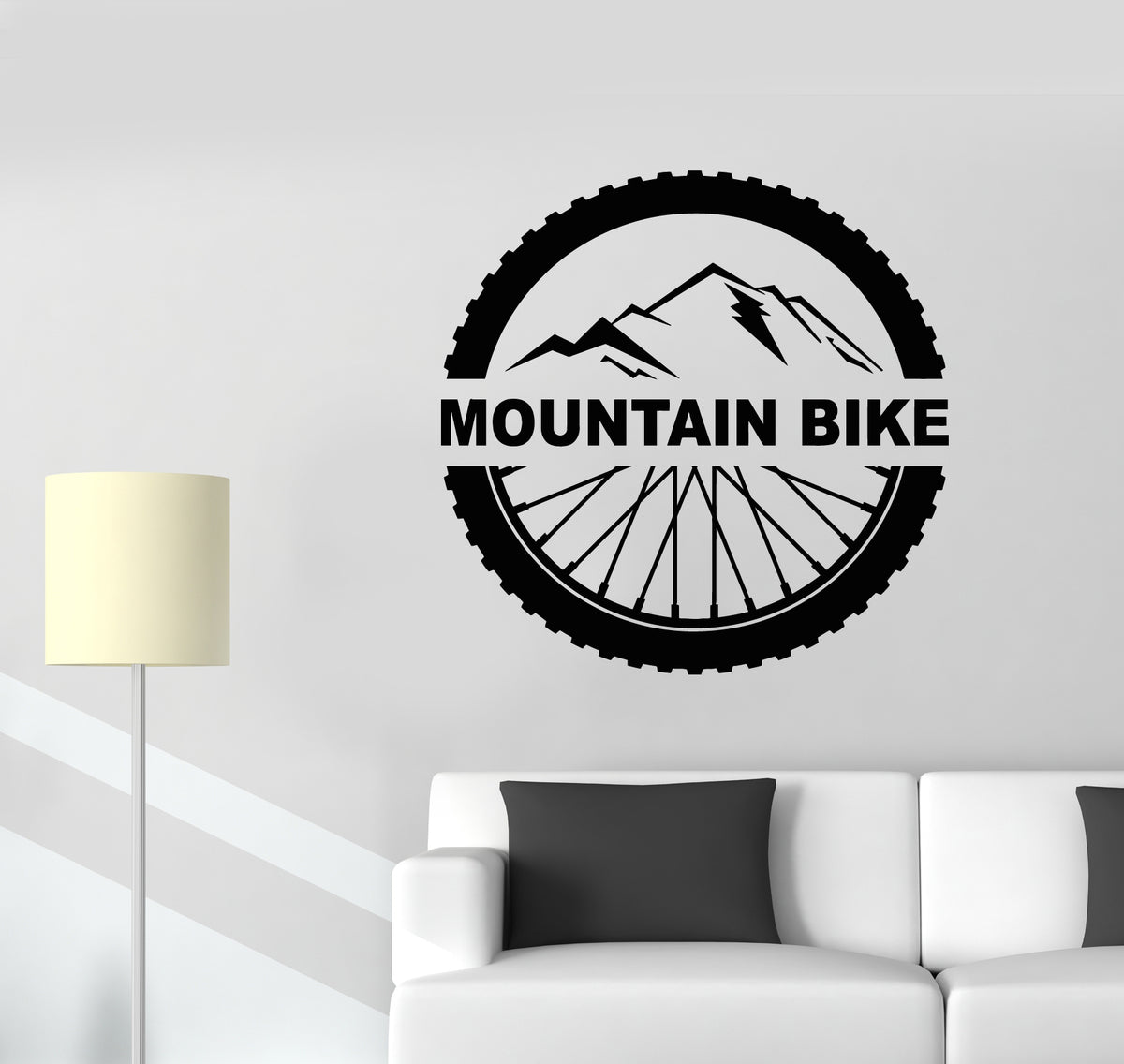 Vinyl Wall Decal Mountain Bike Extreme Sport Bicycle Wheel Stickers Mu ...