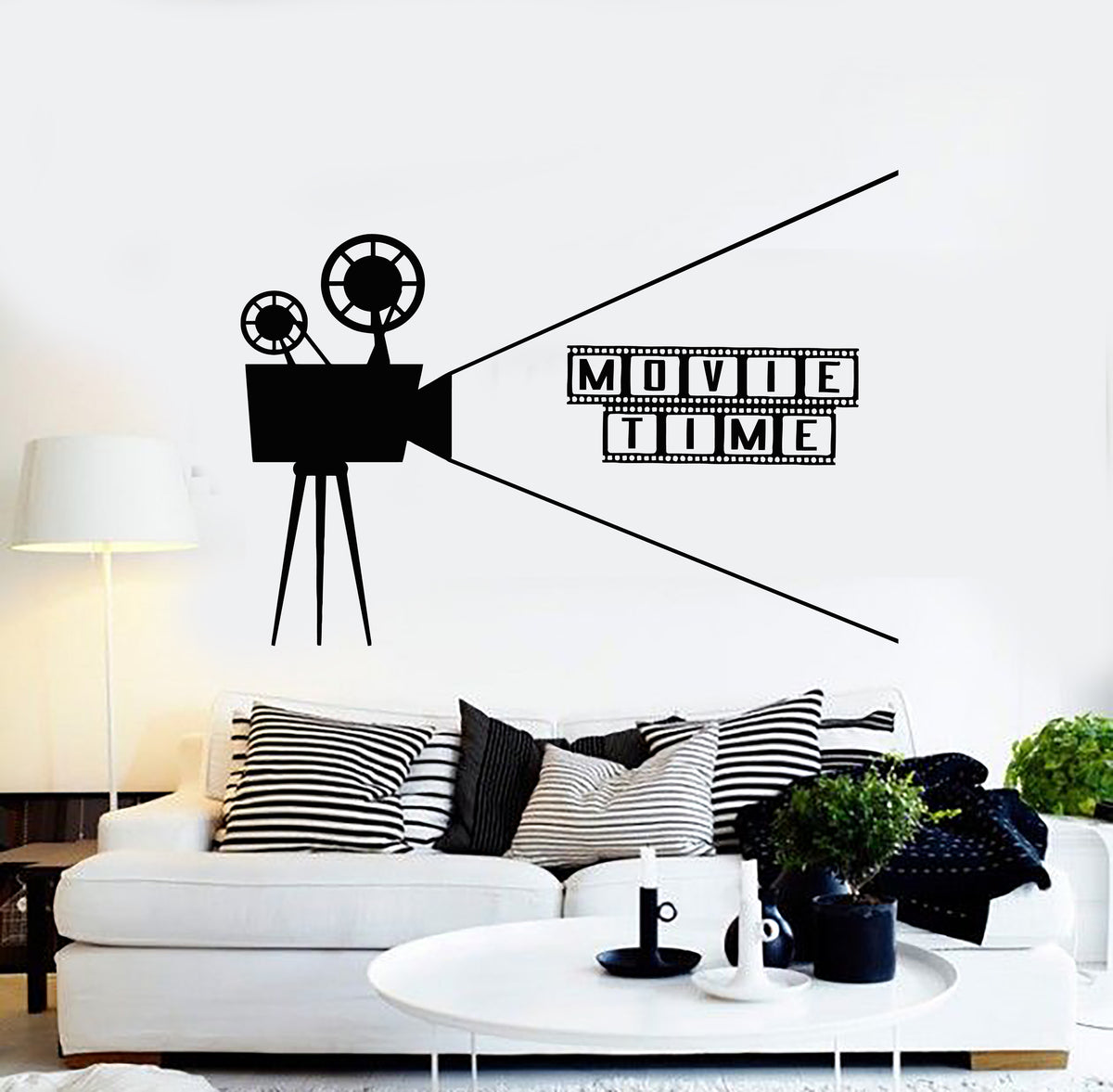 Vinyl Wall Decal Movie Time Cinema Film Camera Strip Stickers Mural (g ...