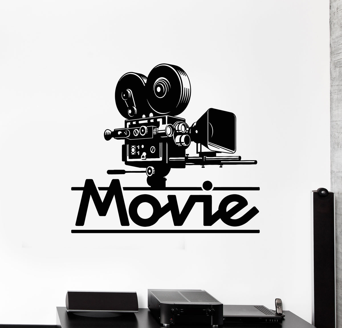 Vinyl Wall Decal Movie Art Film Cinema Filming TV Camera Stickers Mura ...