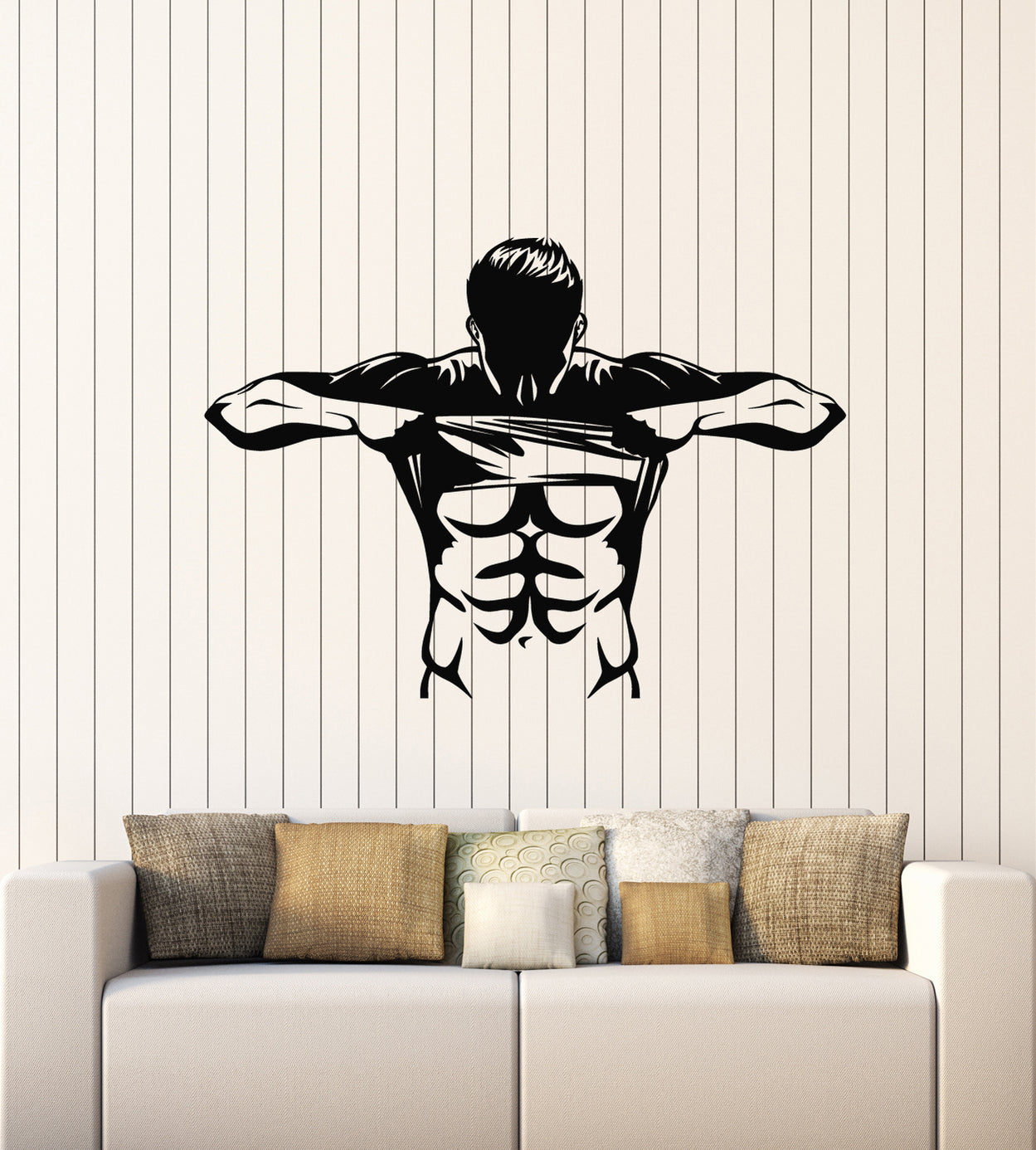 Vinyl Wall Decal Sport Gym Bodybuilding Athlete Muscle Stickers Mural ...