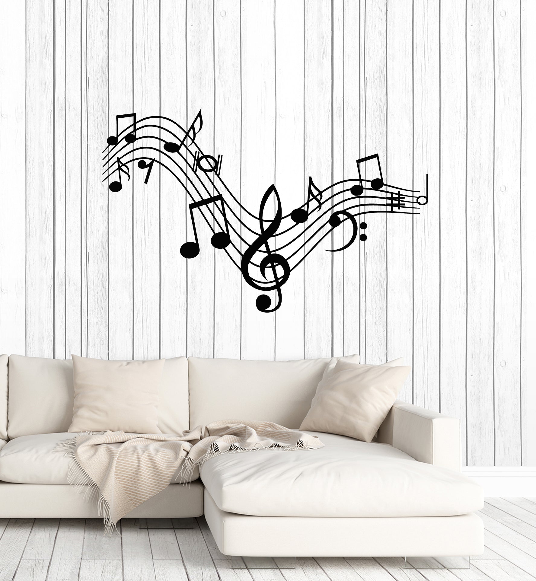 Vinyl Wall Decal Music Clef Sign Singing Musical Notes Home Decoration ...