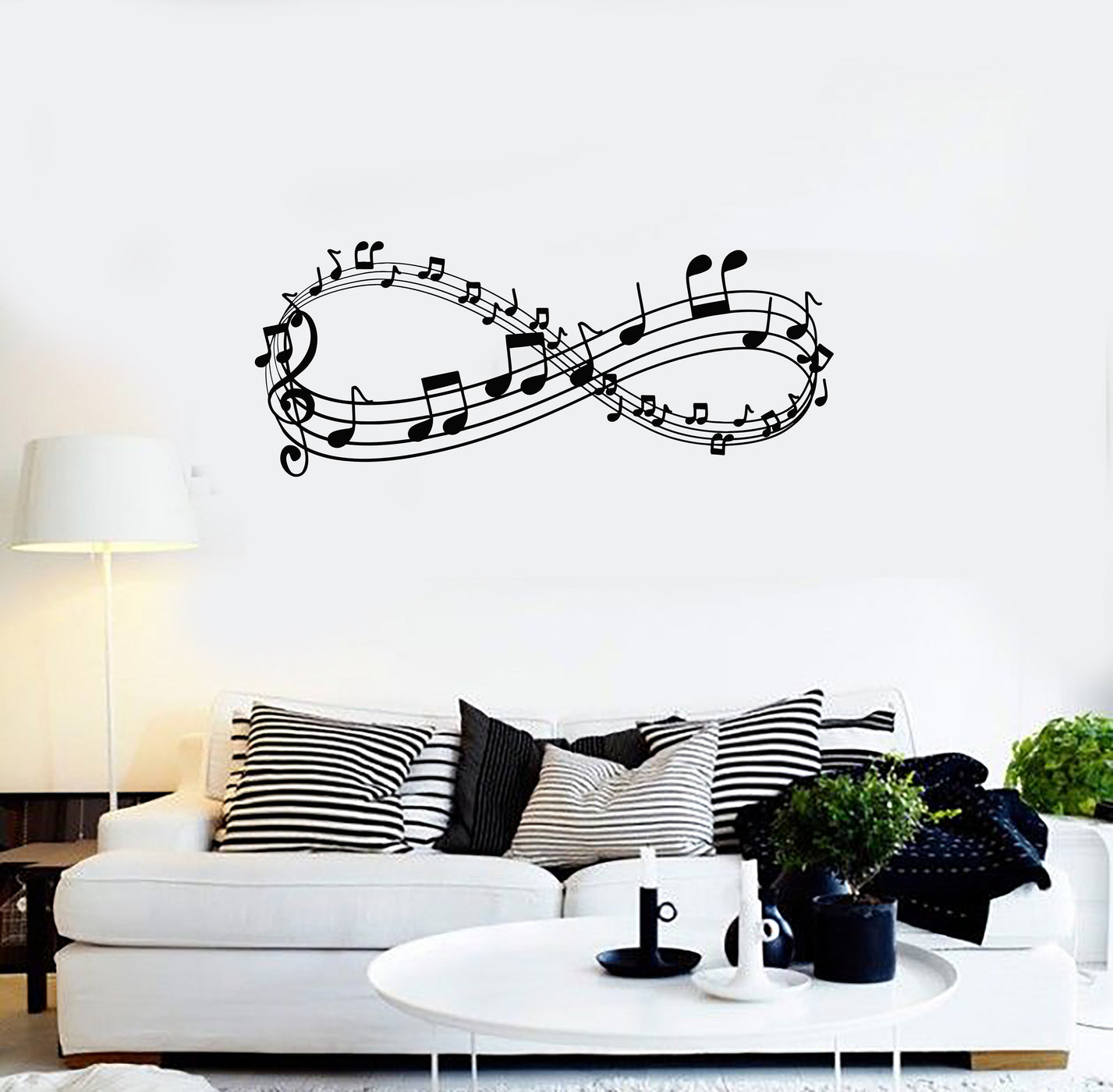Vinyl Wall Decal Musical Infinity Music Room Decoration Art Stickers M ...