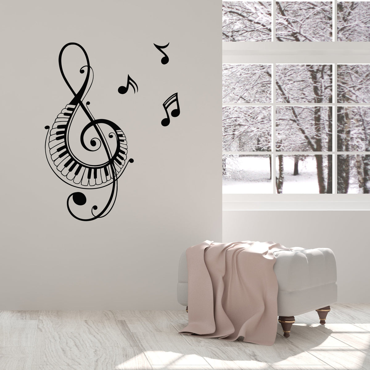 Vinyl Wall Decal Musical Notes Home Interior Music Room Decoration Sti ...