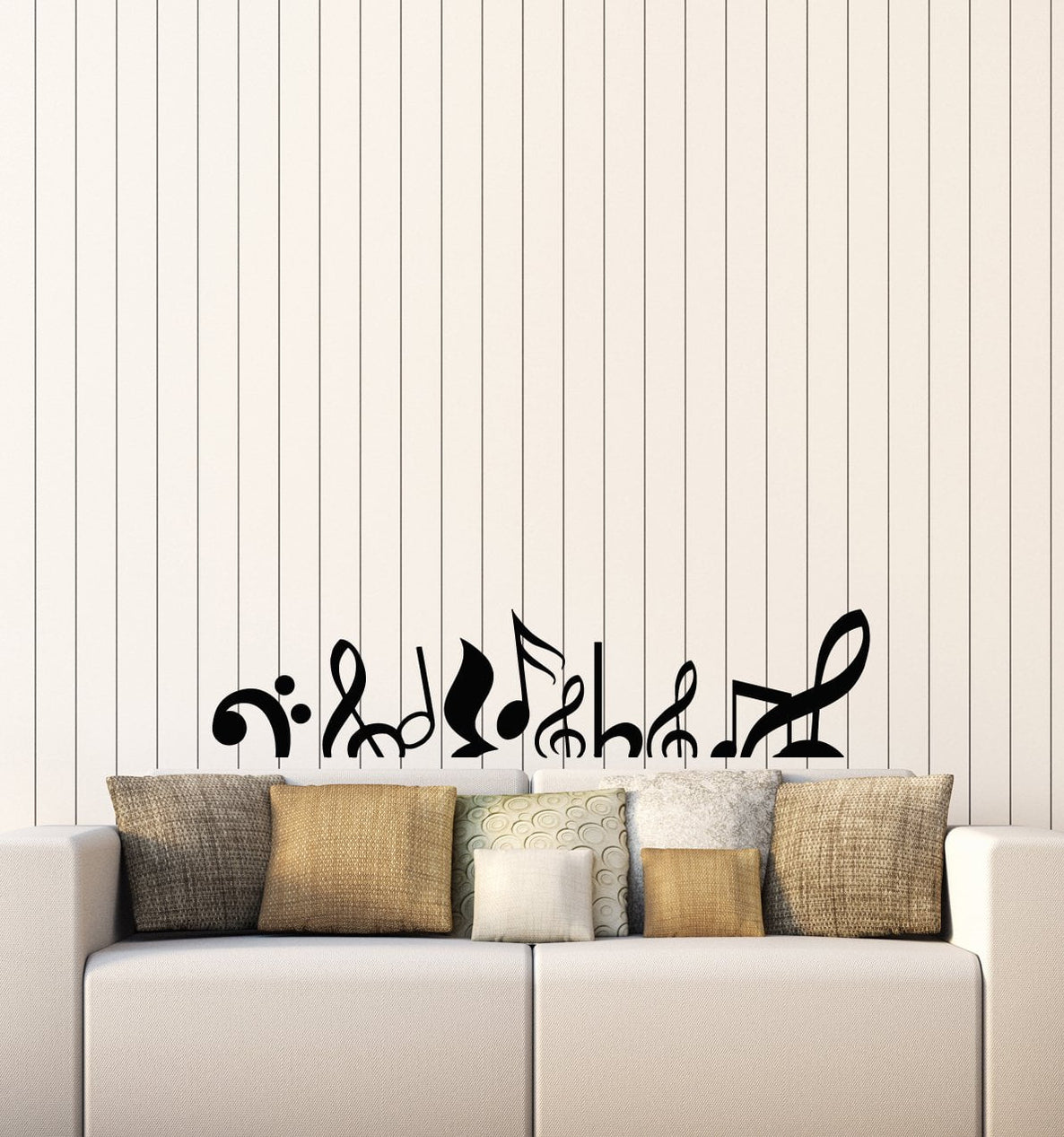 Musical Notes Vinyl Wall Decal Music Above Bed Sofa Room Decor Art Sti ...
