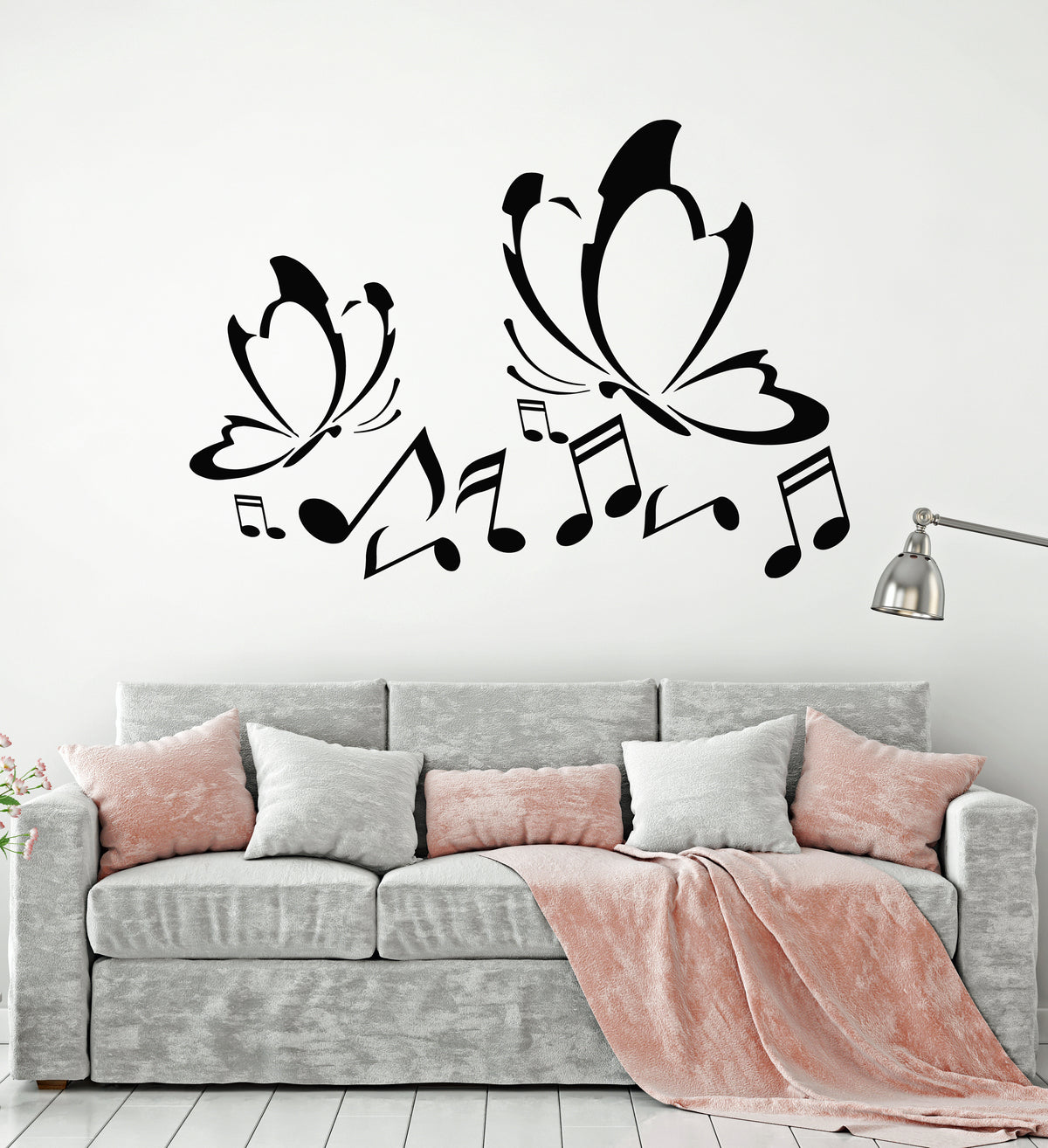 Vinyl Wall Decal Musical Notes Butterflies Music School Art Stickers M ...