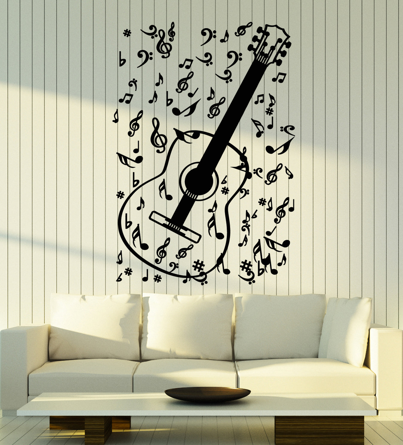 Vinyl Wall Decal Music Instrument Guitar Musical Notes Stickers Mural ...
