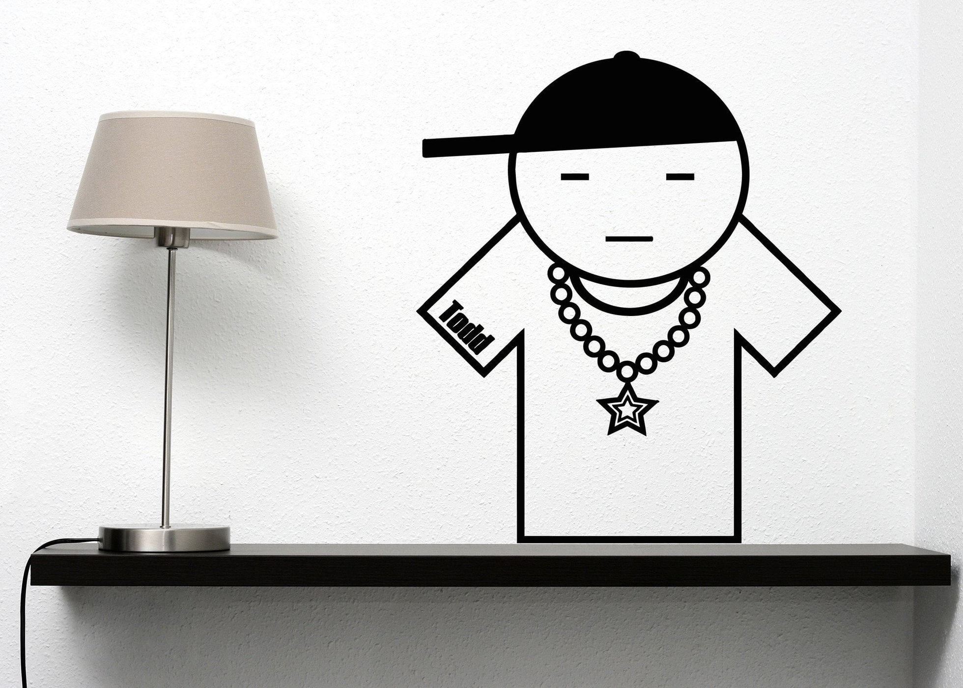 Vinyl Decal Musical Image Wall Stickers Cool Rapper Star Todd Cap and ...