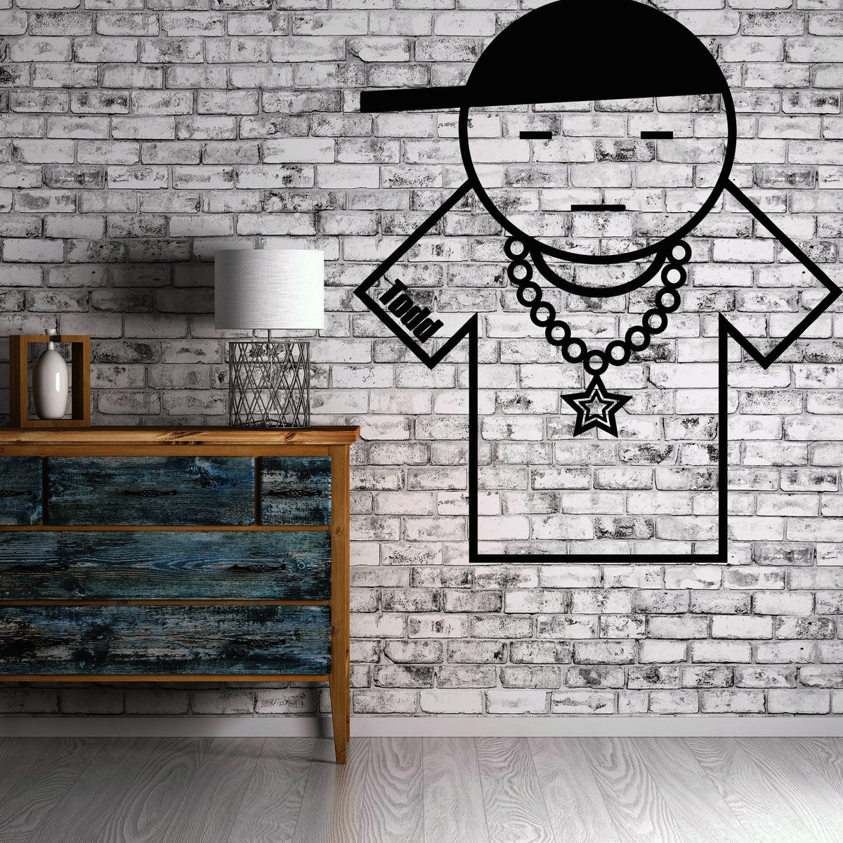 Vinyl Decal Musical Image Wall Stickers Cool Rapper Star Todd Cap and ...