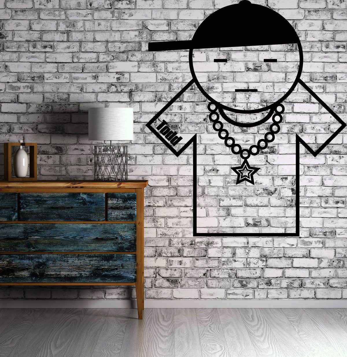 Vinyl Decal Musical Image Wall Stickers Cool Rapper Star Todd Cap and ...