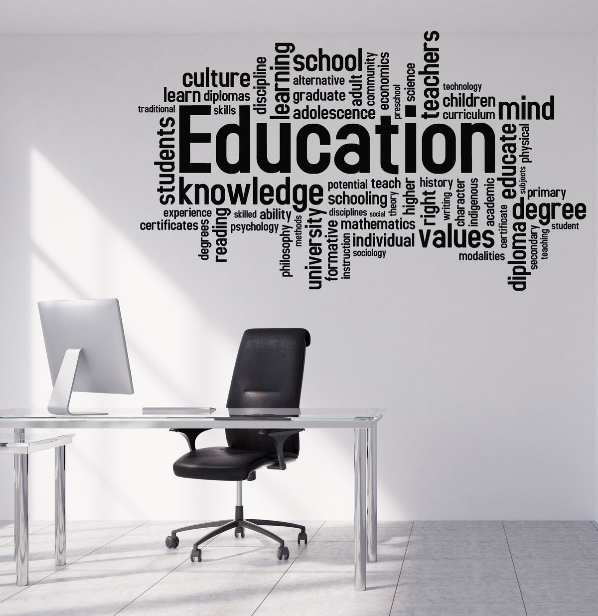 Vinyl Wall Decal Word Cloud Education School Teachers Students Unique ...