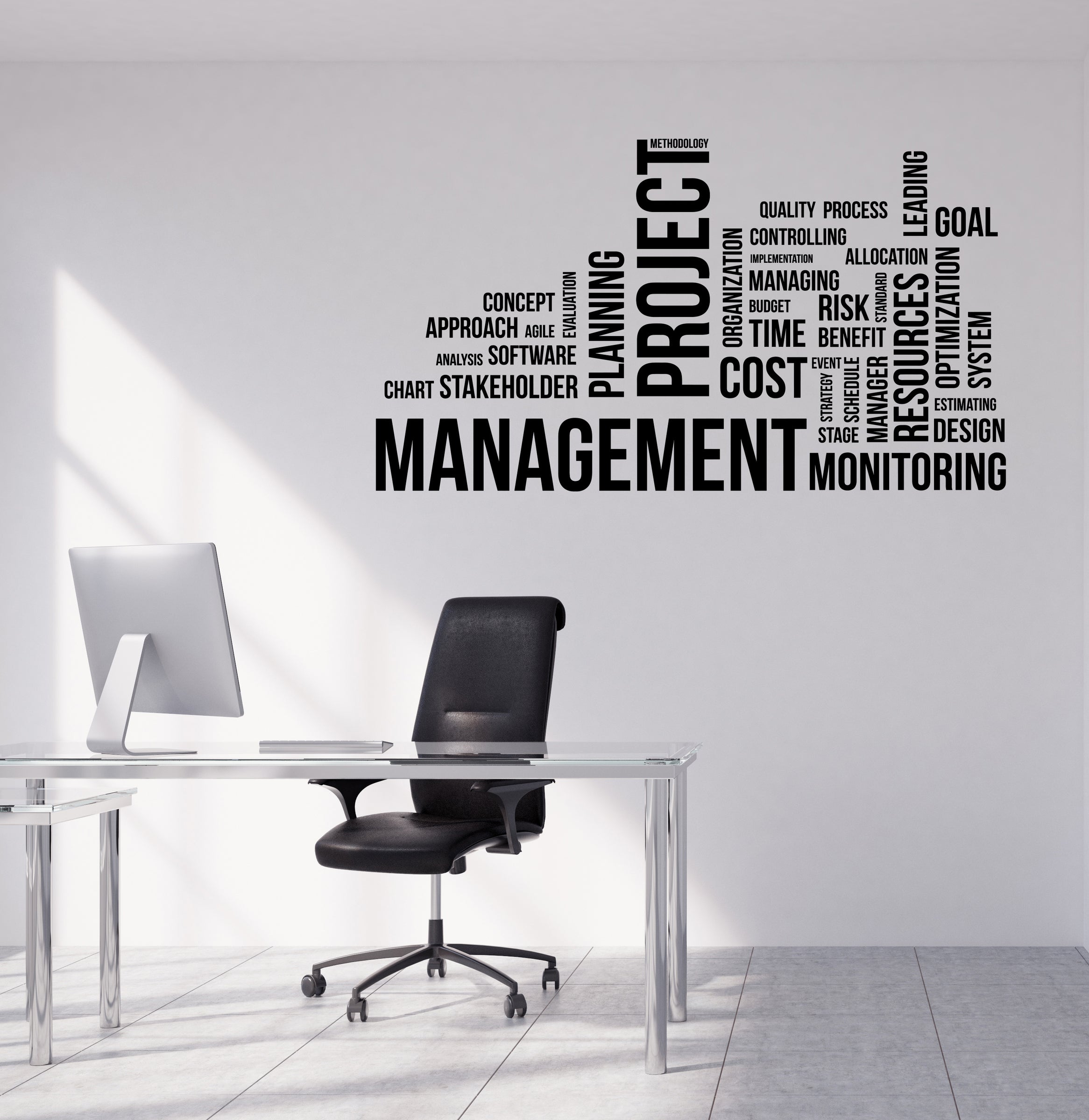 Vinyl Wall Decal Word Cloud Project Management Office Interior Decor U ...