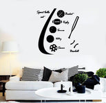 Wall Stickers Vinyl Decal Various Sports Equipment Sport Lotto Set Uni ...
