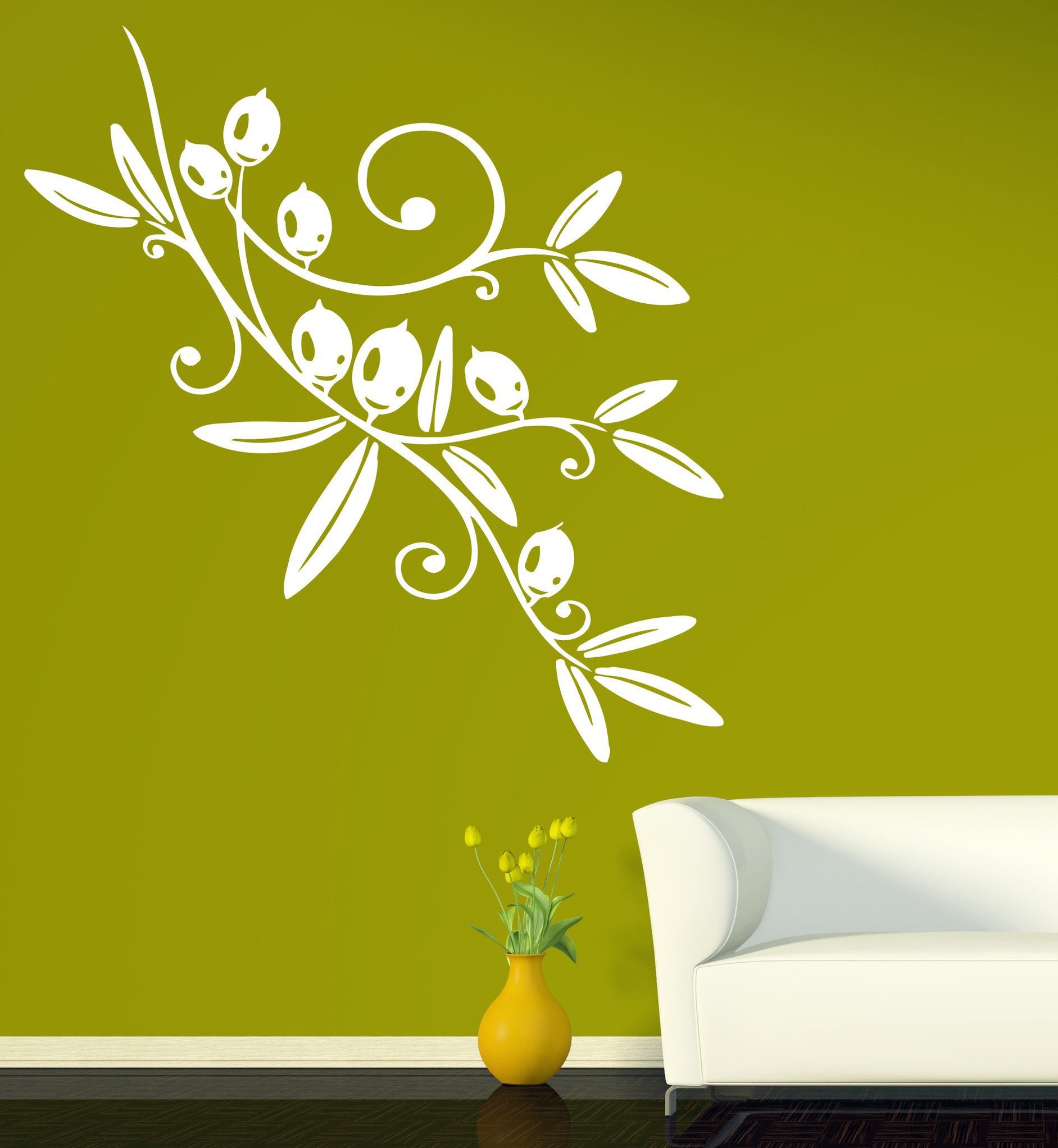 Vinyl Decal Nature Wall Sticker Olive Branch Olive Oil Fruits Ripen Be ...