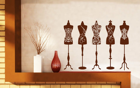Vinyl Decal Couture Wall Sticker Beauty Fashion Studio Dress Mannequin ...