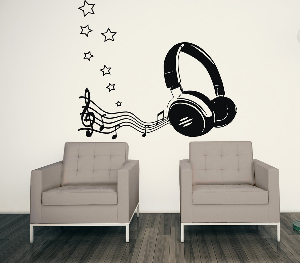 Vinyl Decal Music and Games Decor Wall Stickers Headphones Music Llist ...