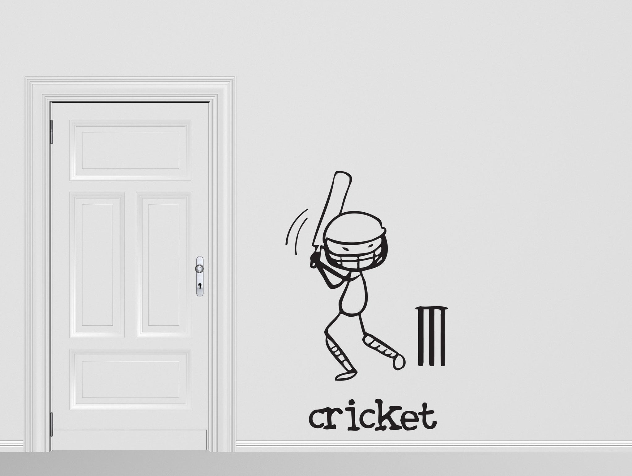 Wall Stickers English Sports Team Bit Cricket Ball Vinyl Decal Unique ...