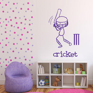 Wall Stickers English Sports Team Bit Cricket Ball Vinyl Decal Unique ...