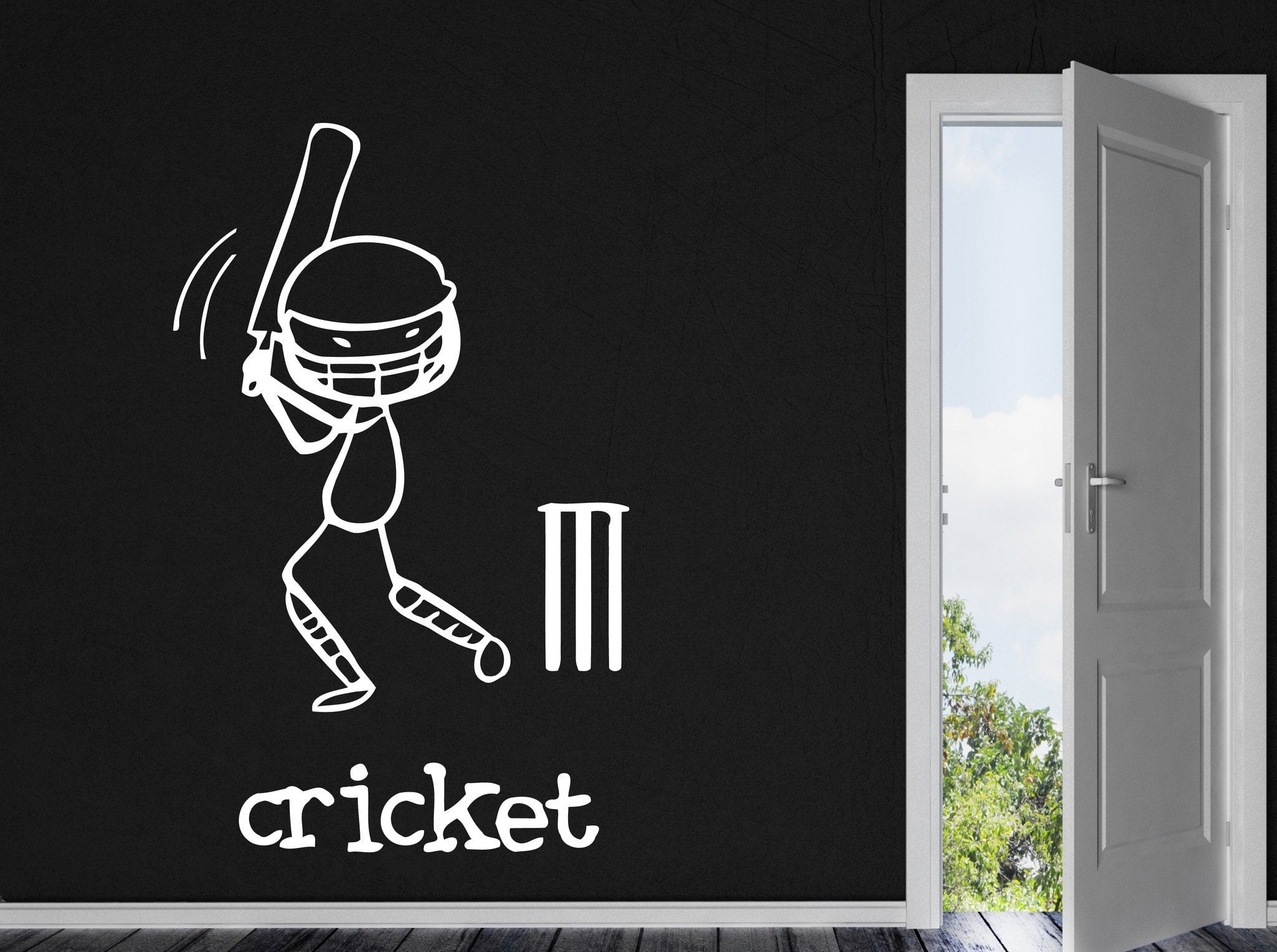 Wall Stickers English Sports Team Bit Cricket Ball Vinyl Decal Unique ...