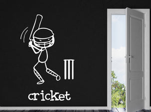 Wall Stickers English Sports Team Bit Cricket Ball Vinyl Decal Unique ...