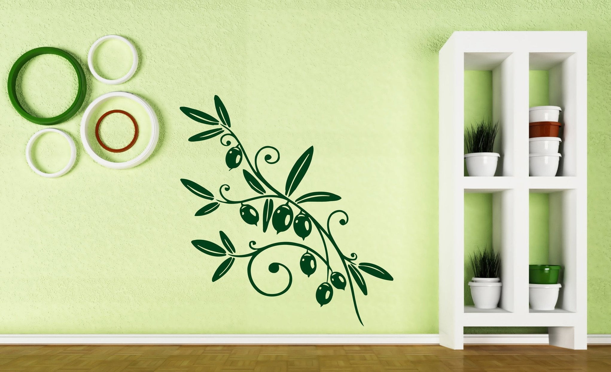 Vinyl Decal Olive Branch Mature Fruit Foliage Wall Sticker Unique Gift ...