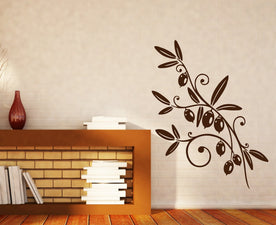 Vinyl Decal Olive Branch Mature Fruit Foliage Wall Sticker Unique Gift ...