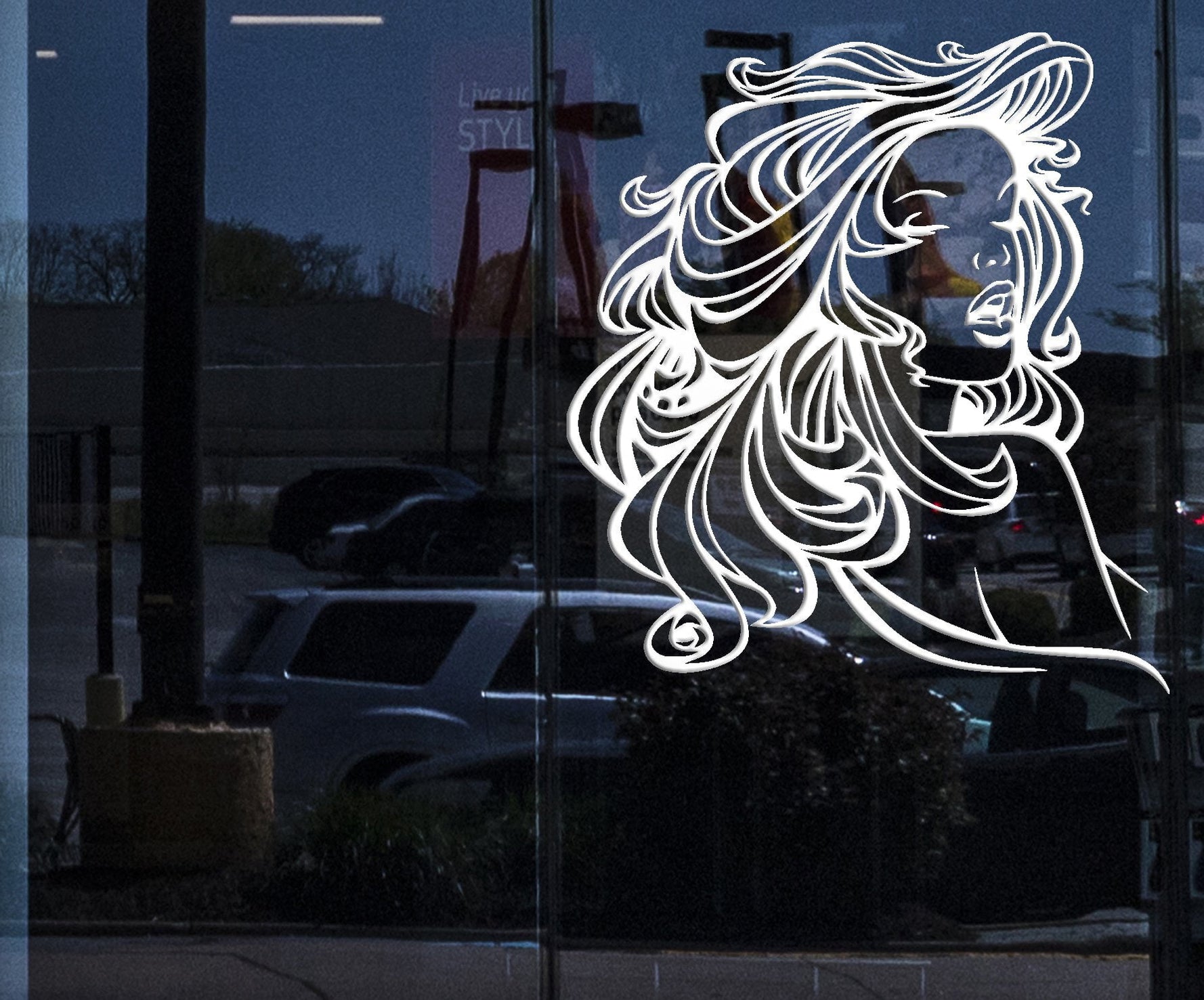 Window Vinyl Decal Wall Sticker Decal Silhouette Sexy Lady Beautiful H ...