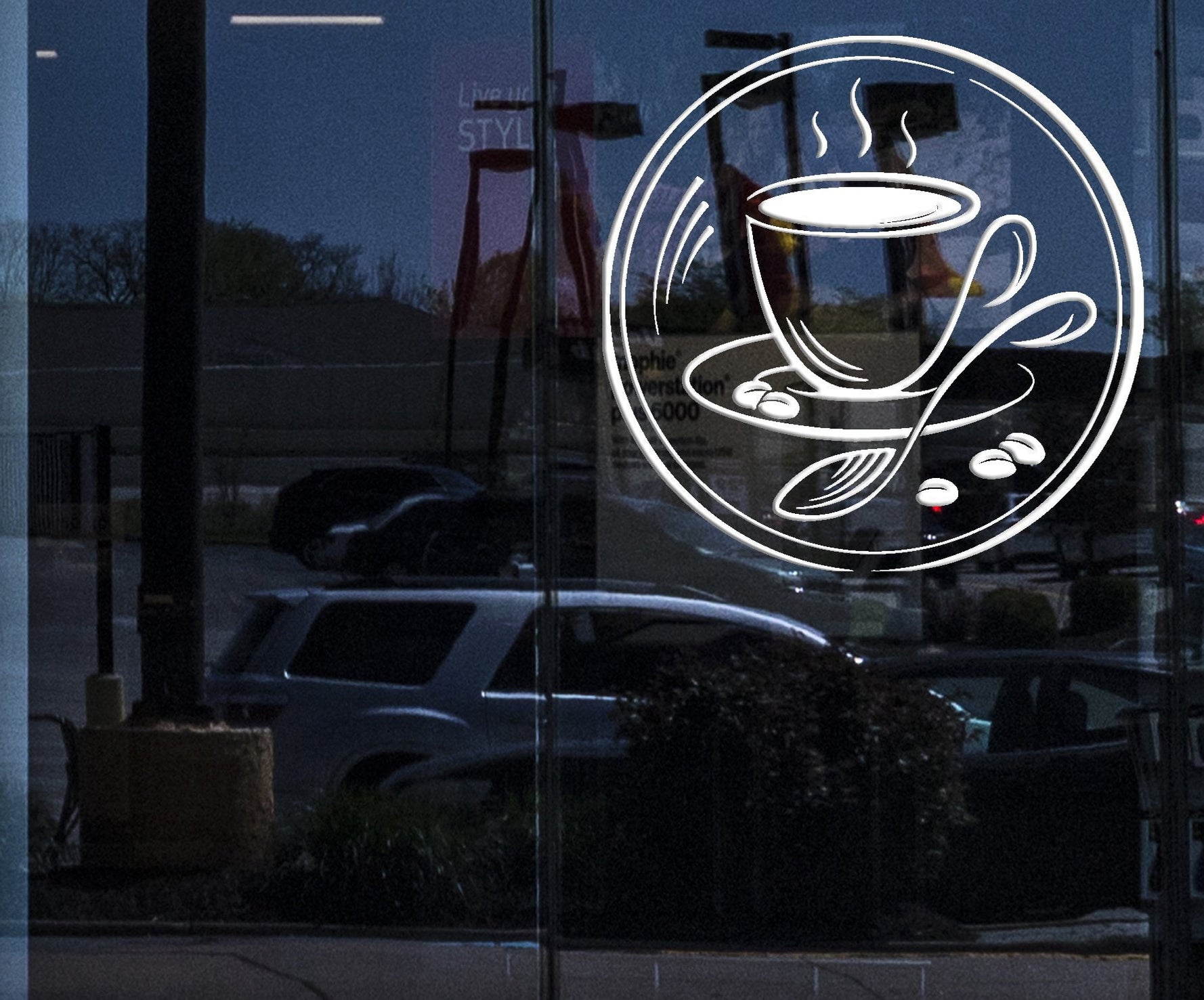 Window Sign Vinyl Decal Coffee Couple Grain Coffee Shop Restaurant Wal ...