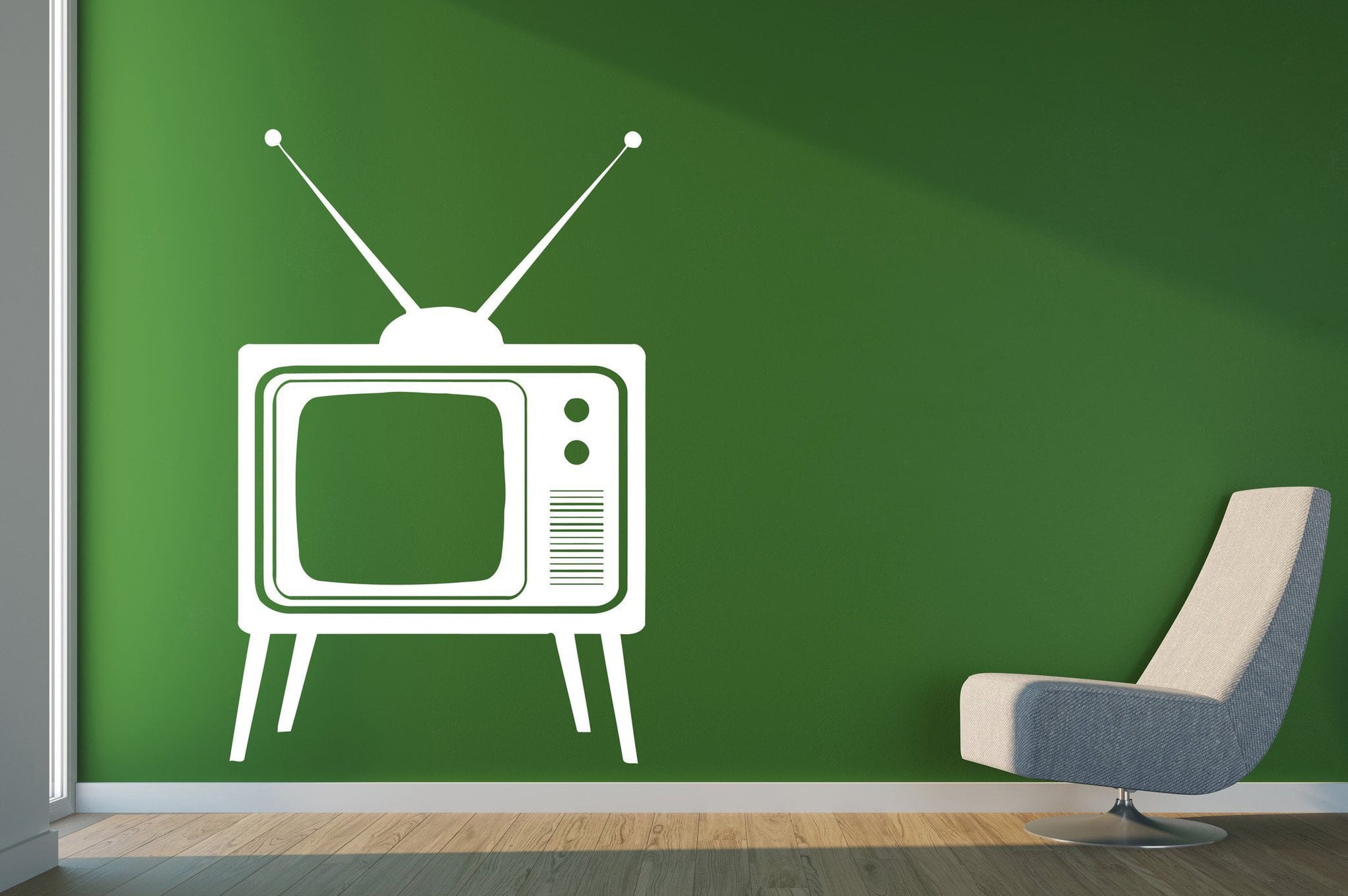 Wall Sticker Vinyl Decal big old TV device with antennas Unique Gift ...