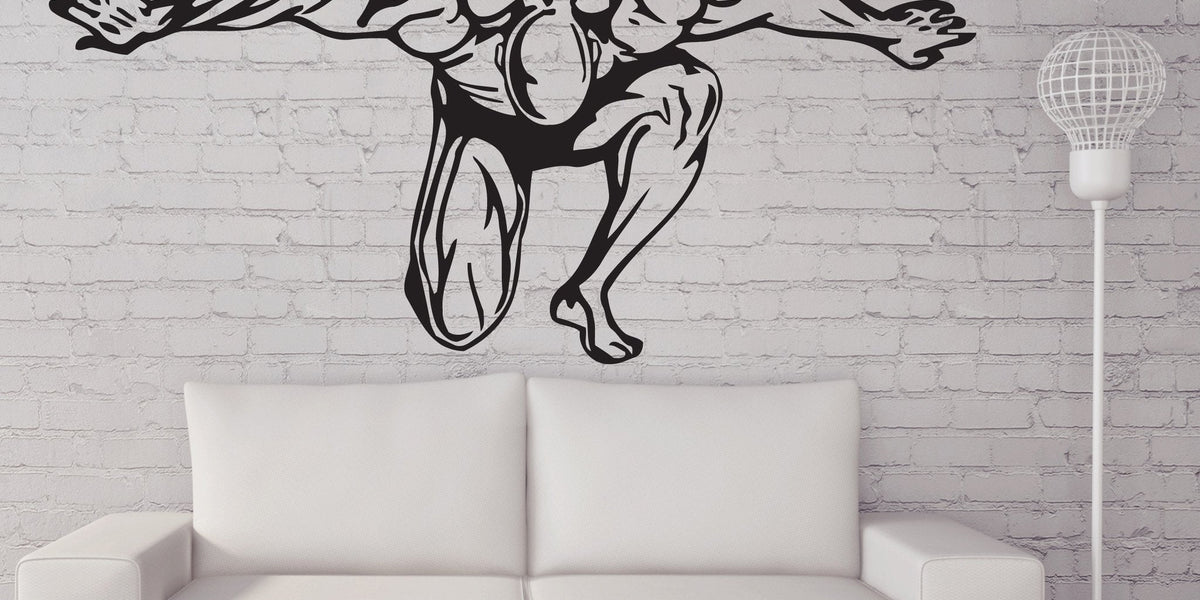 Vinyl Decal Wall Sticker Bodybuilding Fitness Muscle Man Sports Decor ...