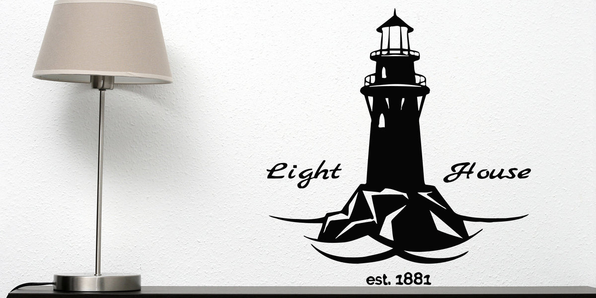 Large Vinyl Decal Lighthouse Device Light Sound Detect Coast Wall Stic ...