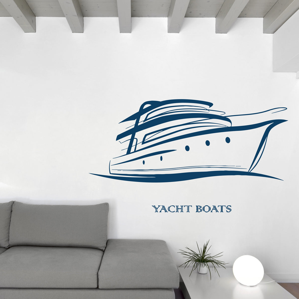 Large Vinyl Decal Wall Sticker Yacht Luxury Boat Walks on Water (n611 ...