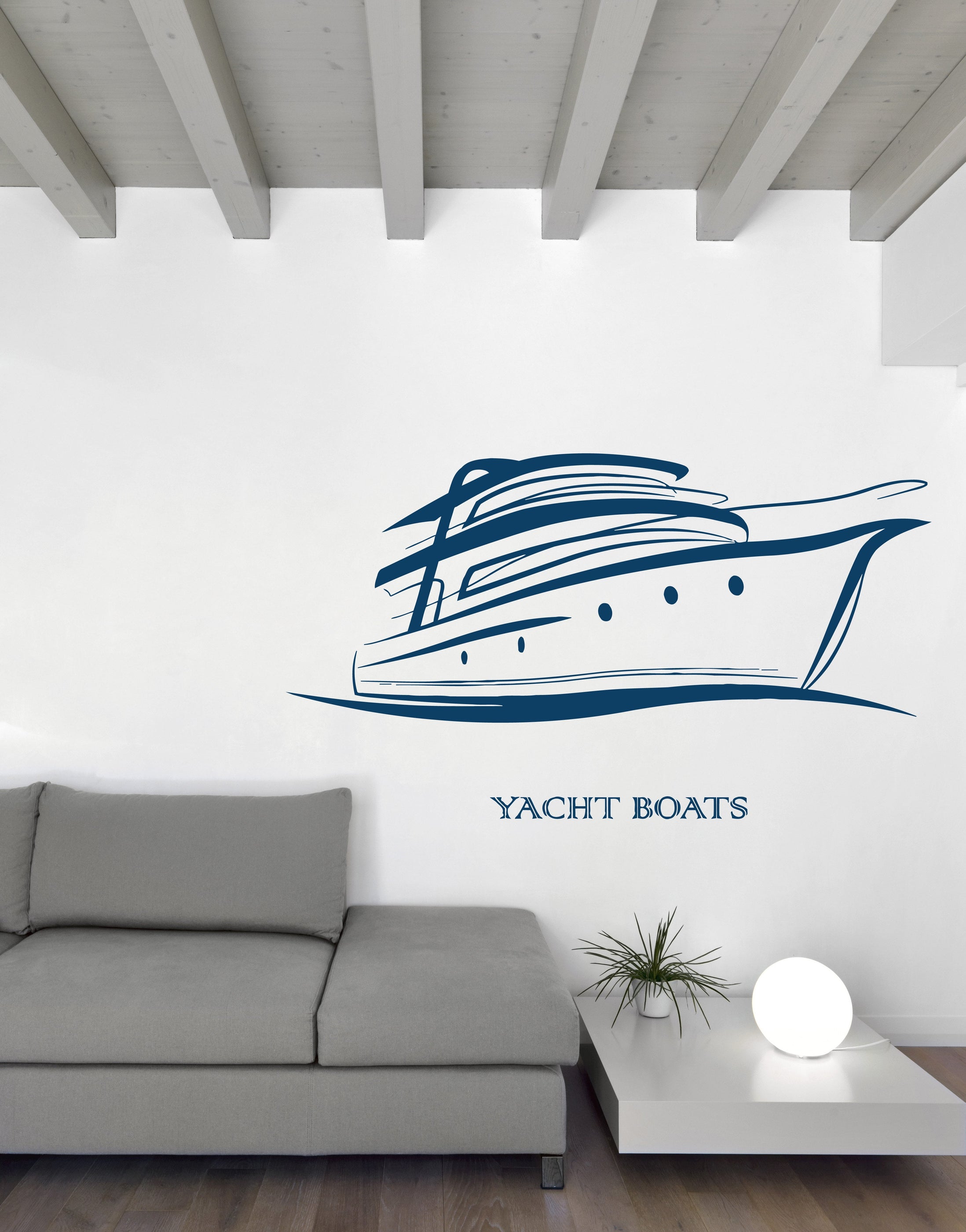 Large Vinyl Decal Wall Sticker Yacht Luxury Boat Walks on Water (n611 ...