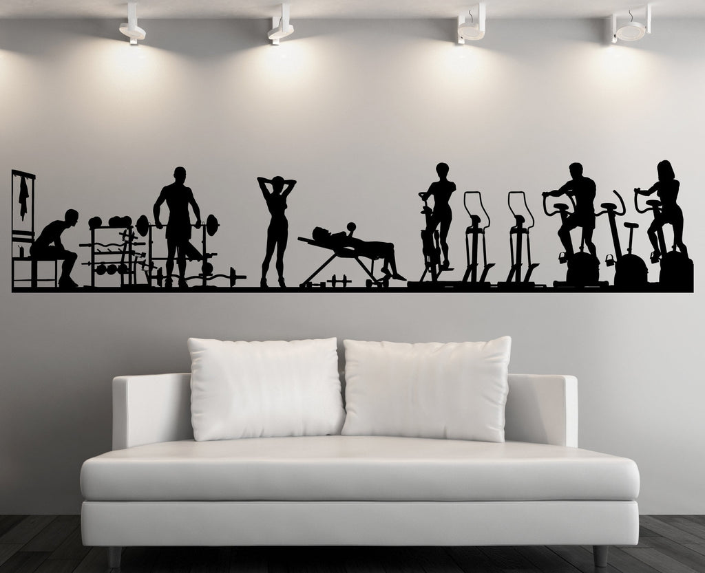 Custom Home Gym And Exercise Room Motivational Wall Decals And Stickers ...