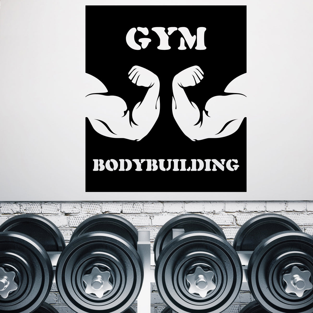 Large Vinyl Decal Wall Sticker Gym Bodybuilding Biceps Sport Emblem (n ...