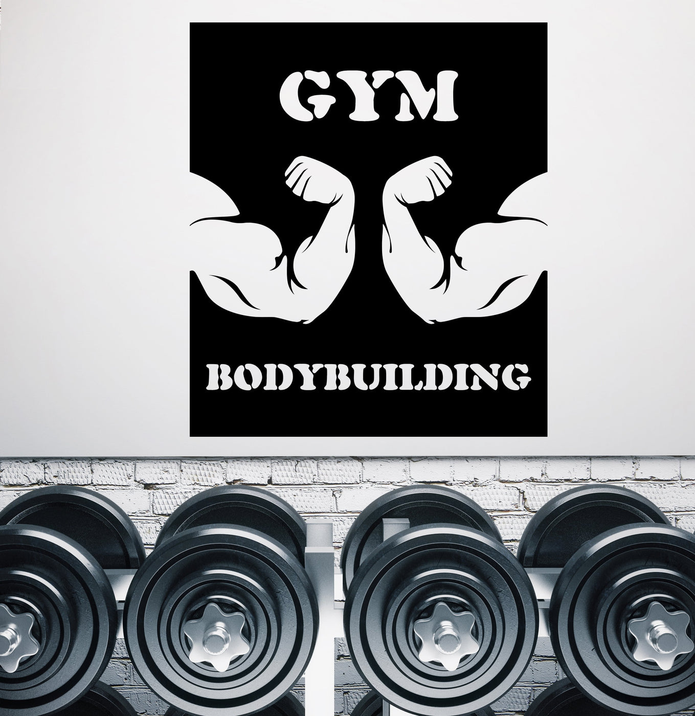 Large Vinyl Decal Wall Sticker Gym Bodybuilding Biceps Sport Emblem (n ...