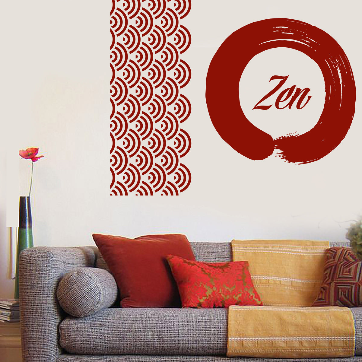 Enzo Circle Zen Yoga Mediation Decor Wall Vinyl Decal Sticker Unique G ...