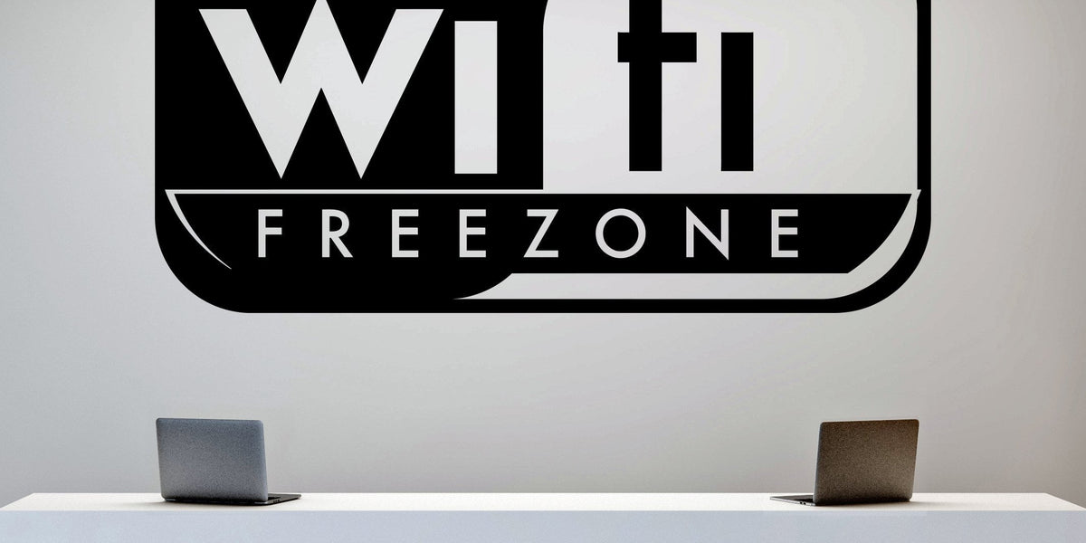 Large Wall Sticker Vinyl Decal Signboard for Game Club Wifi Free Zone ...