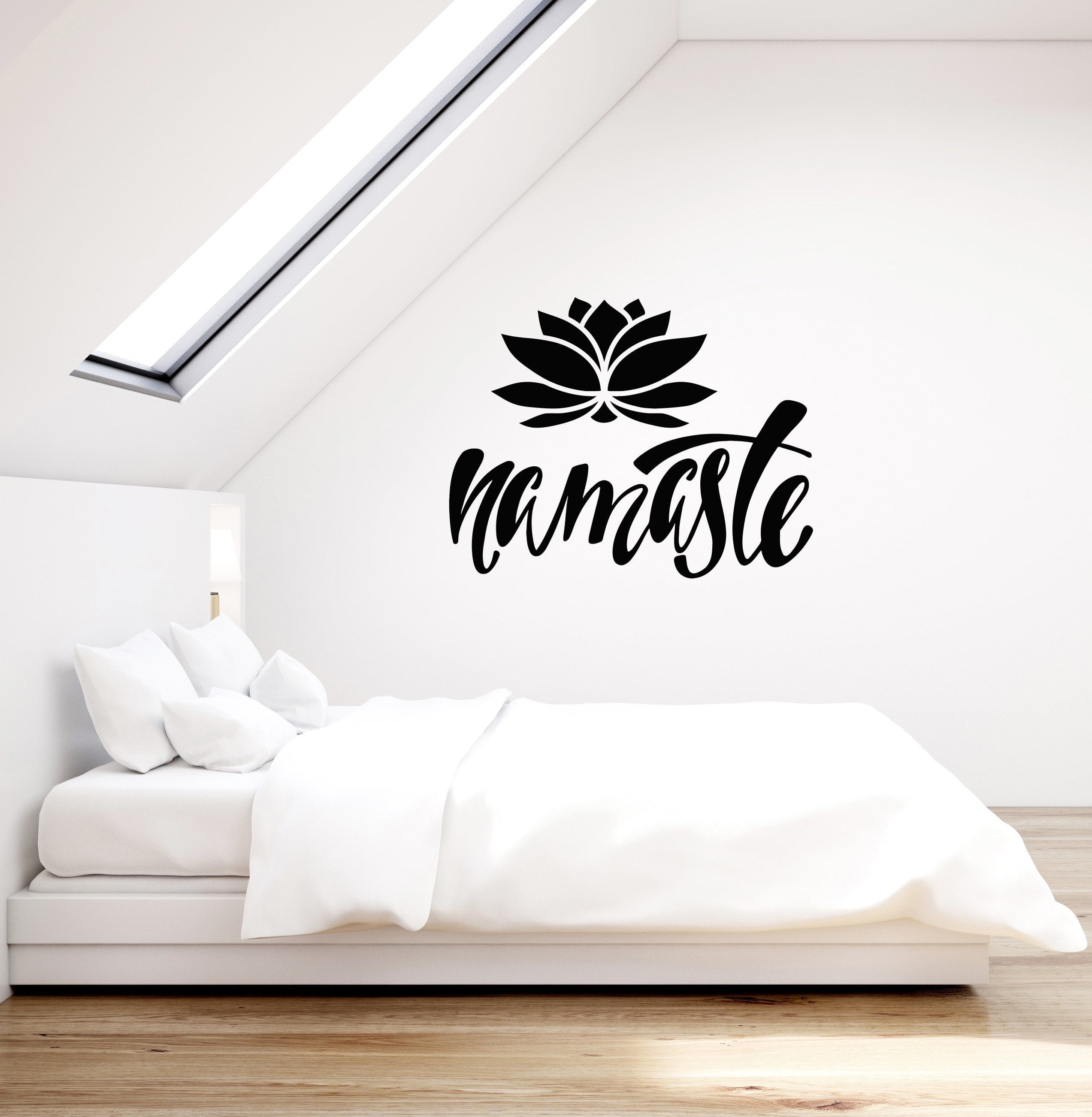 Vinyl Wall Decal Namaste Lotus Hinduism Room Home Art Stickers Mural ...