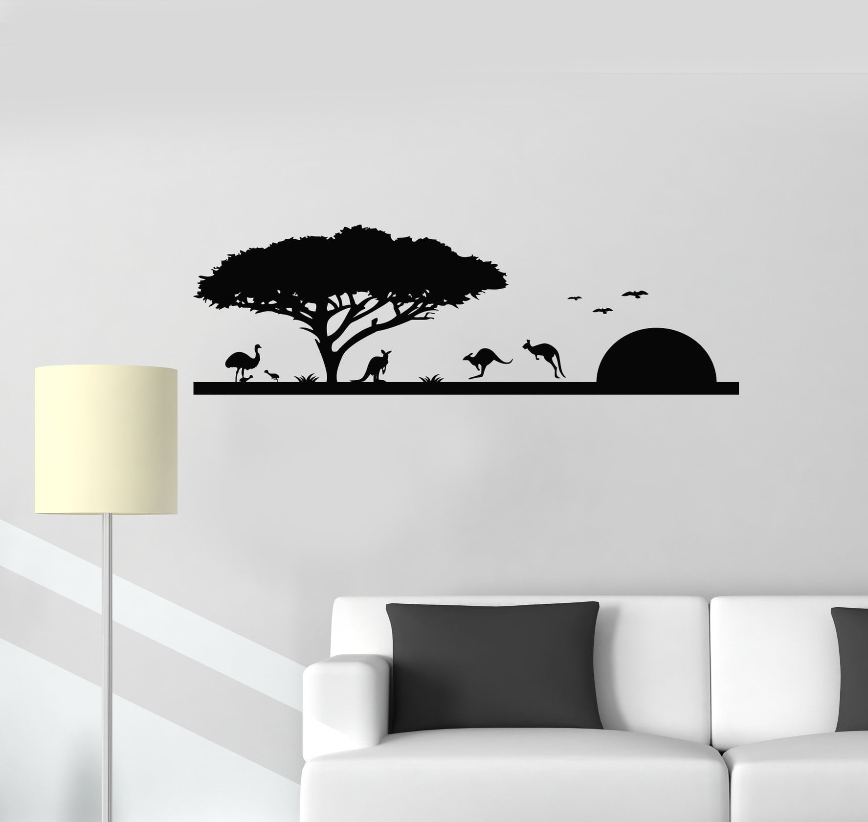 Vinyl Wall Decal Nature Landscape Australia Kangaroo Animals Decor Sti ...
