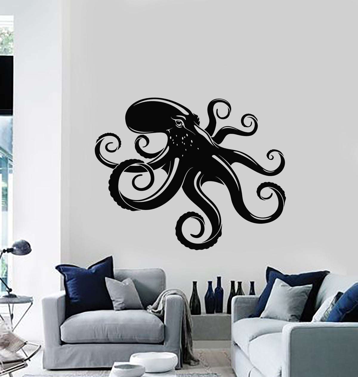 Vinyl Wall Decal Octopus Tentacles Animal Ocean Marine Style Stickers ...