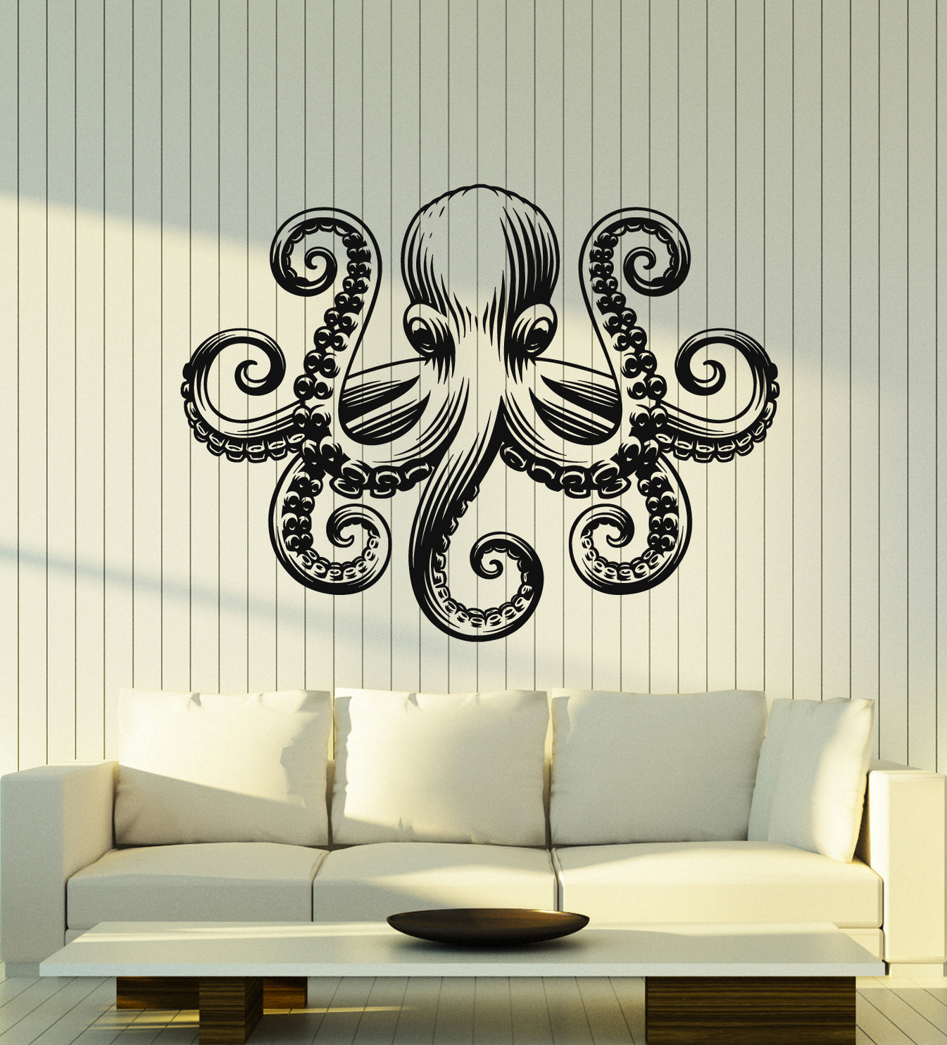 Vinyl Wall Decal Octopus Ocean Marine Sea Animal Bathroom Stickers Mur ...