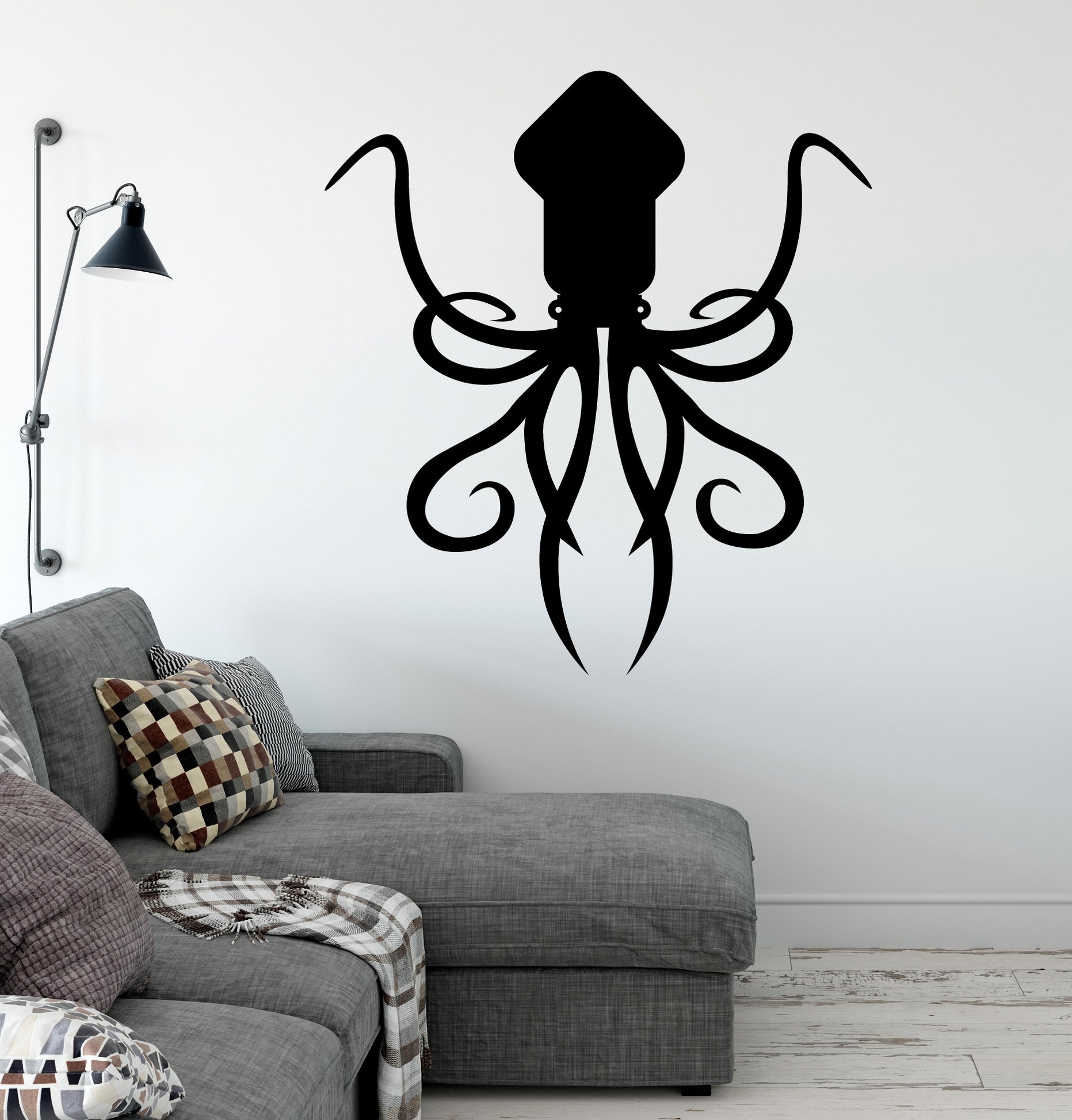 Octopus Vinyl Wall Decal Animal Marine Ocean Symmetric Stickers Mural ...