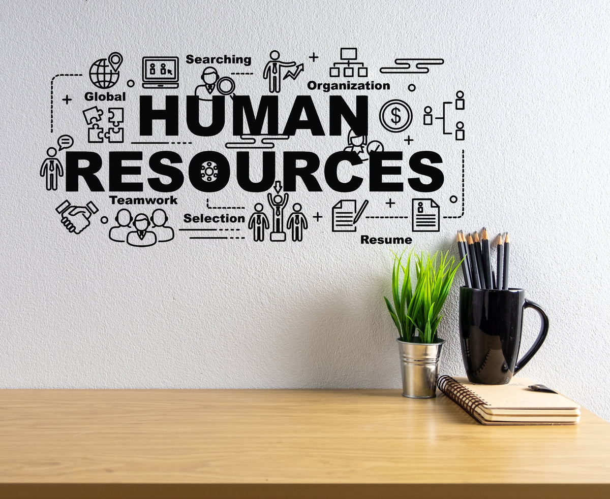 Vinyl Wall Decal Human Resources Office Style Selection Teamwork Stick ...