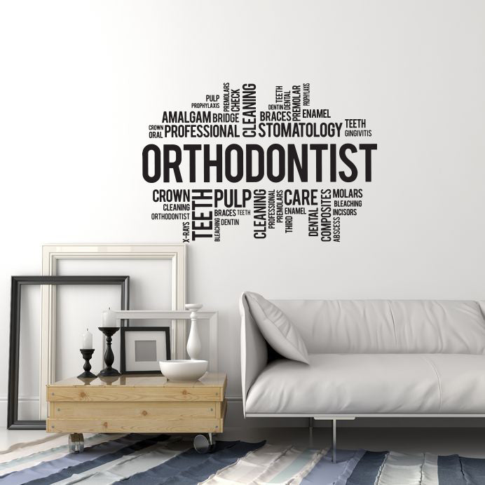 Vinyl Wall Decal Orthodontist Stomatology Dentistry Dentist Teeth Stic ...