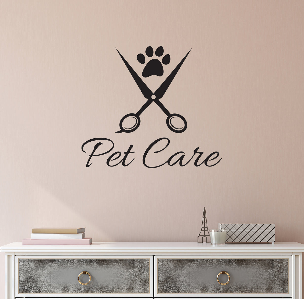 Pet Care Vinyl Wall Decal Grooming Hairstyle Dogs Stylist Beauty Salon ...