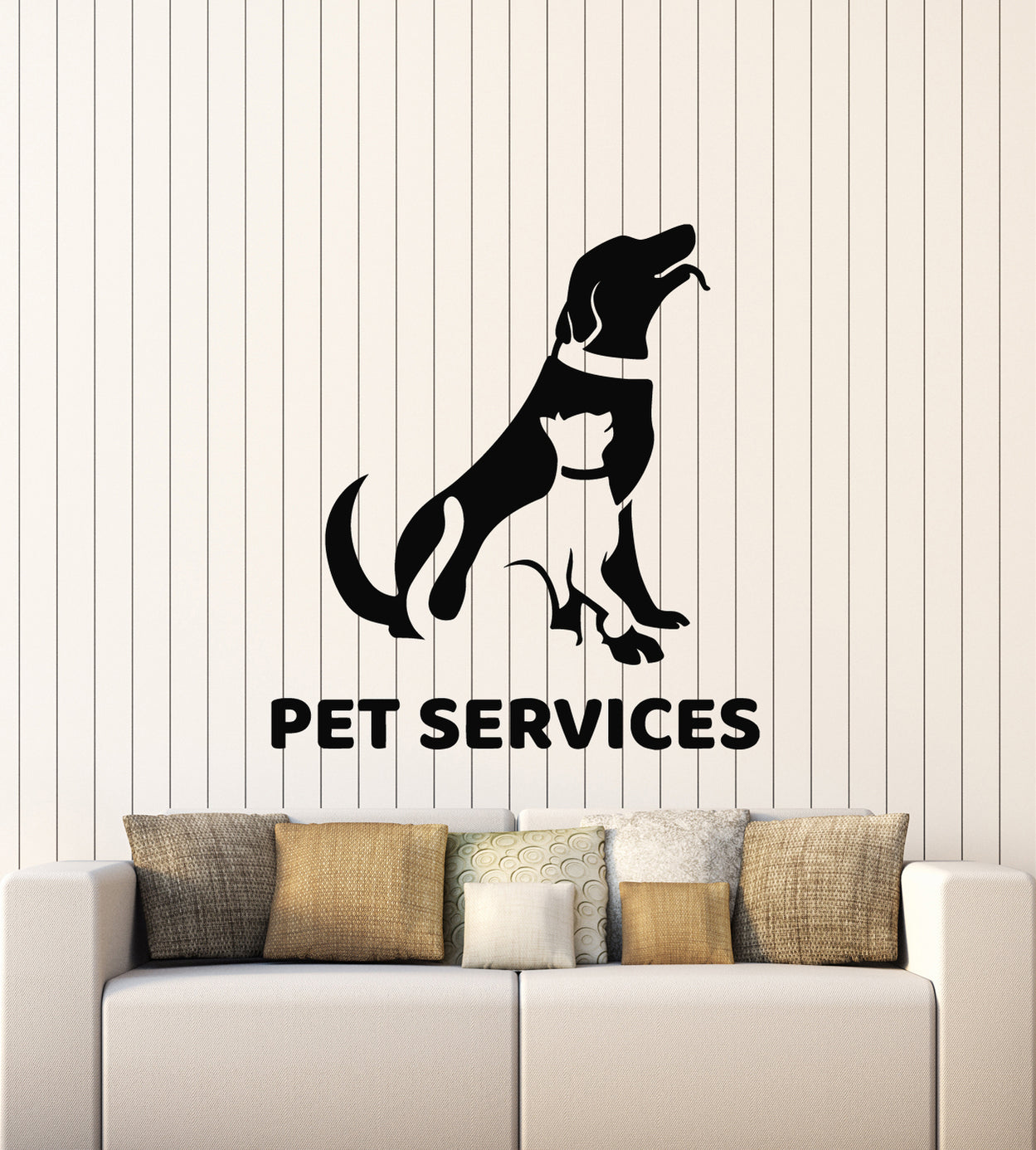 Vinyl Wall Decal Pets Grooming Services Cute Dog And Cat Stickers Mura ...