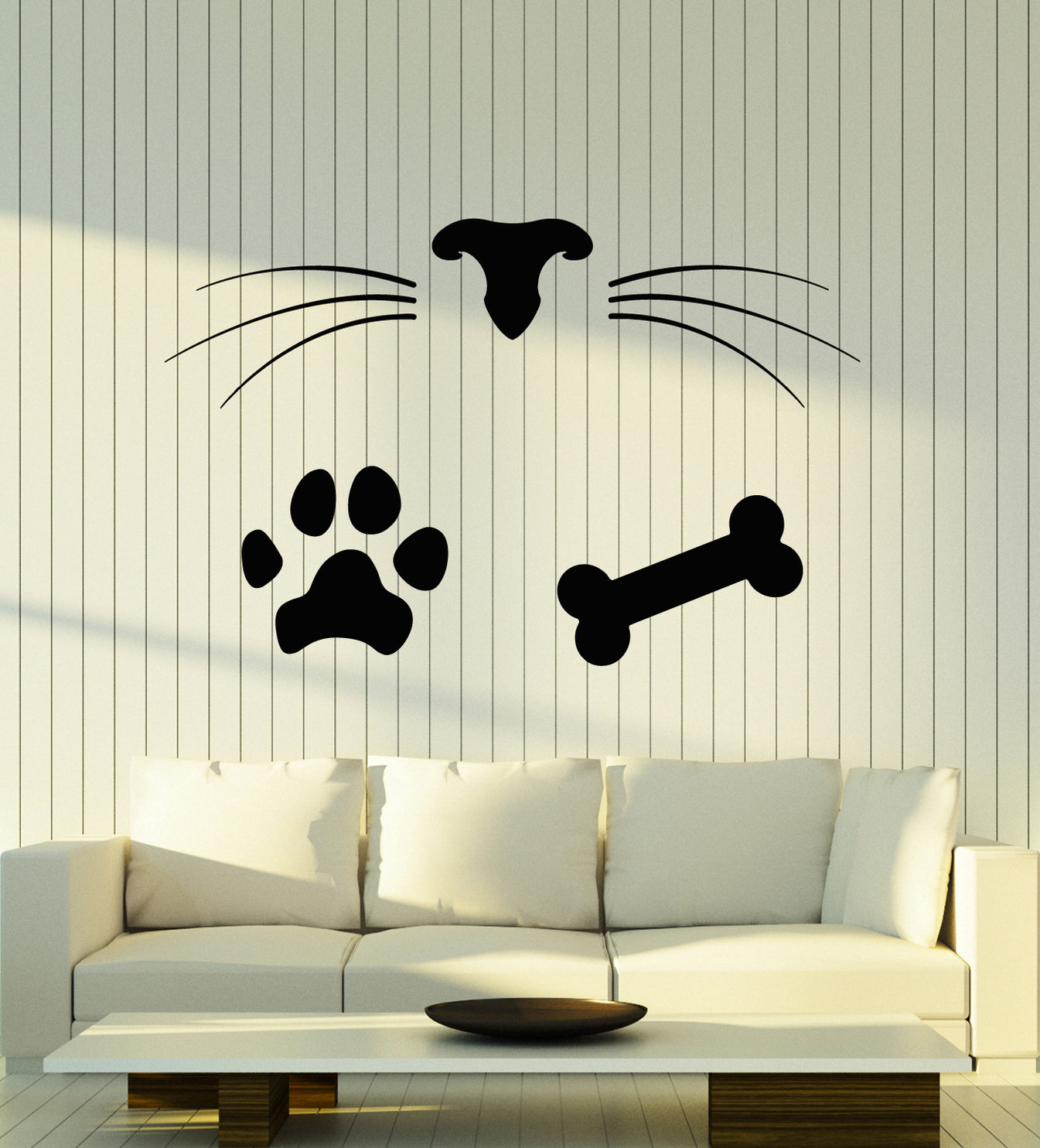 Vinyl Wall Decal Paw Prints Bone Pets Grooming Services Stickers Mural ...